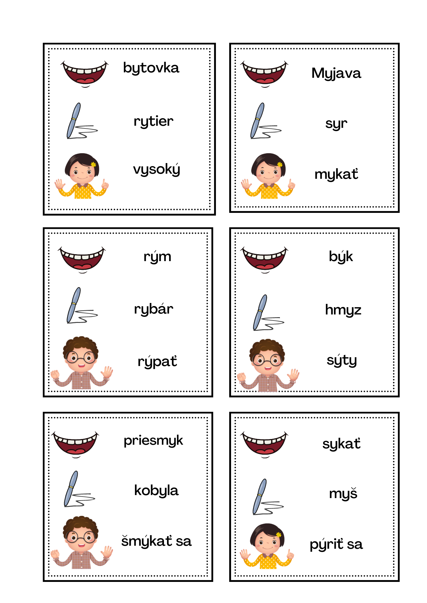 Vybrané slová aktivity - Slovenský Jazyk | UčiteliaUčiteľom.sk