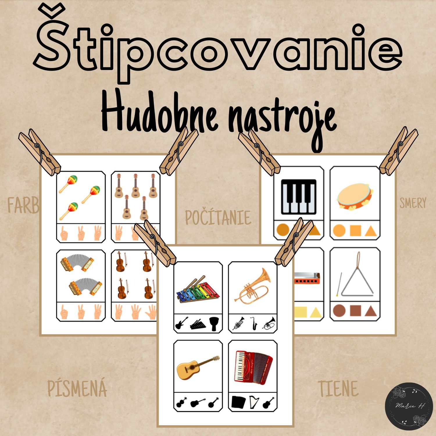 Hudobne nastroje, štipcovanie - Hudobná výchova | UčiteliaUčiteľom.sk