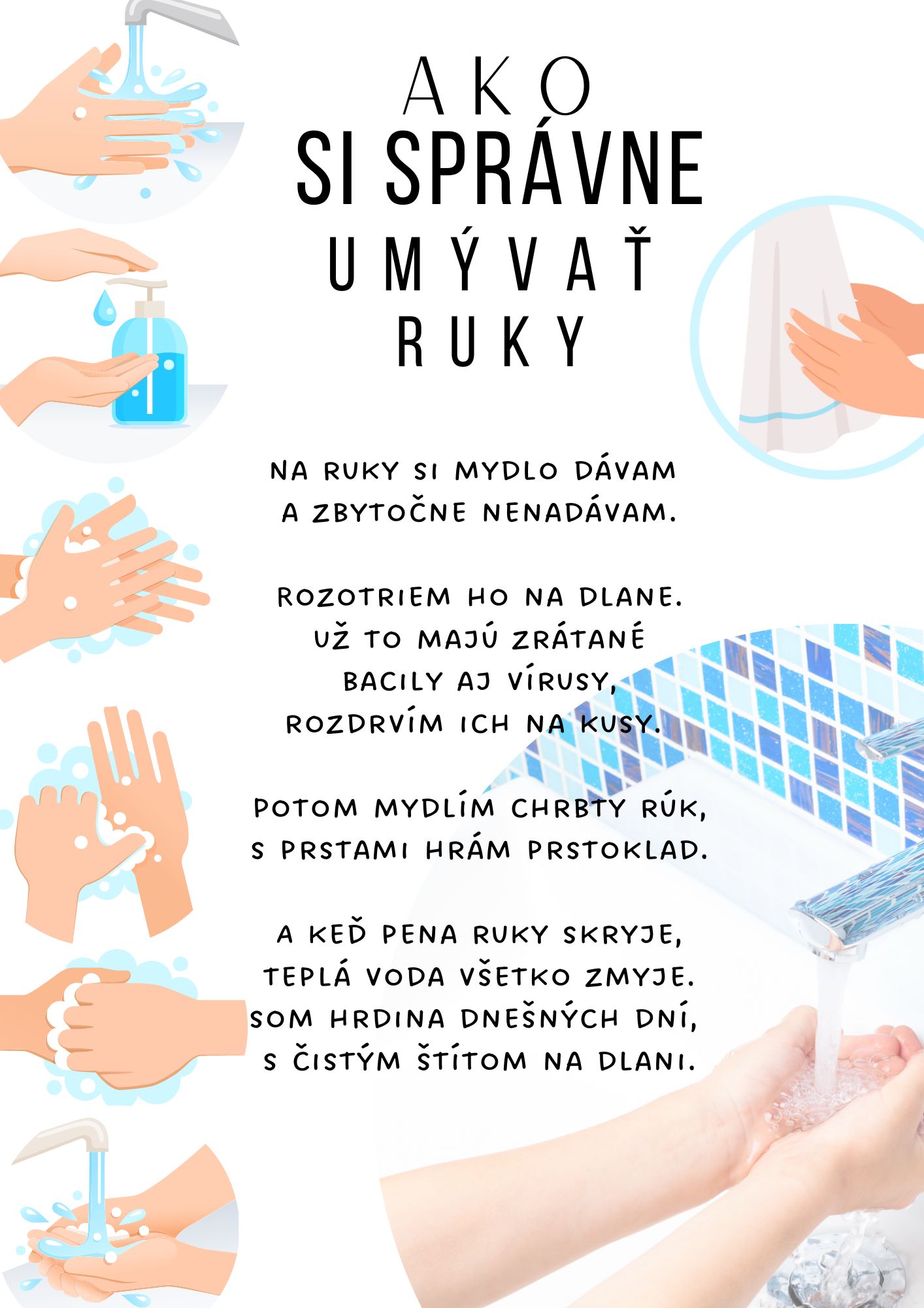 Postup AKO si správne UMÝVAŤ RUKY - Prvouka | UčiteliaUčiteľom.sk