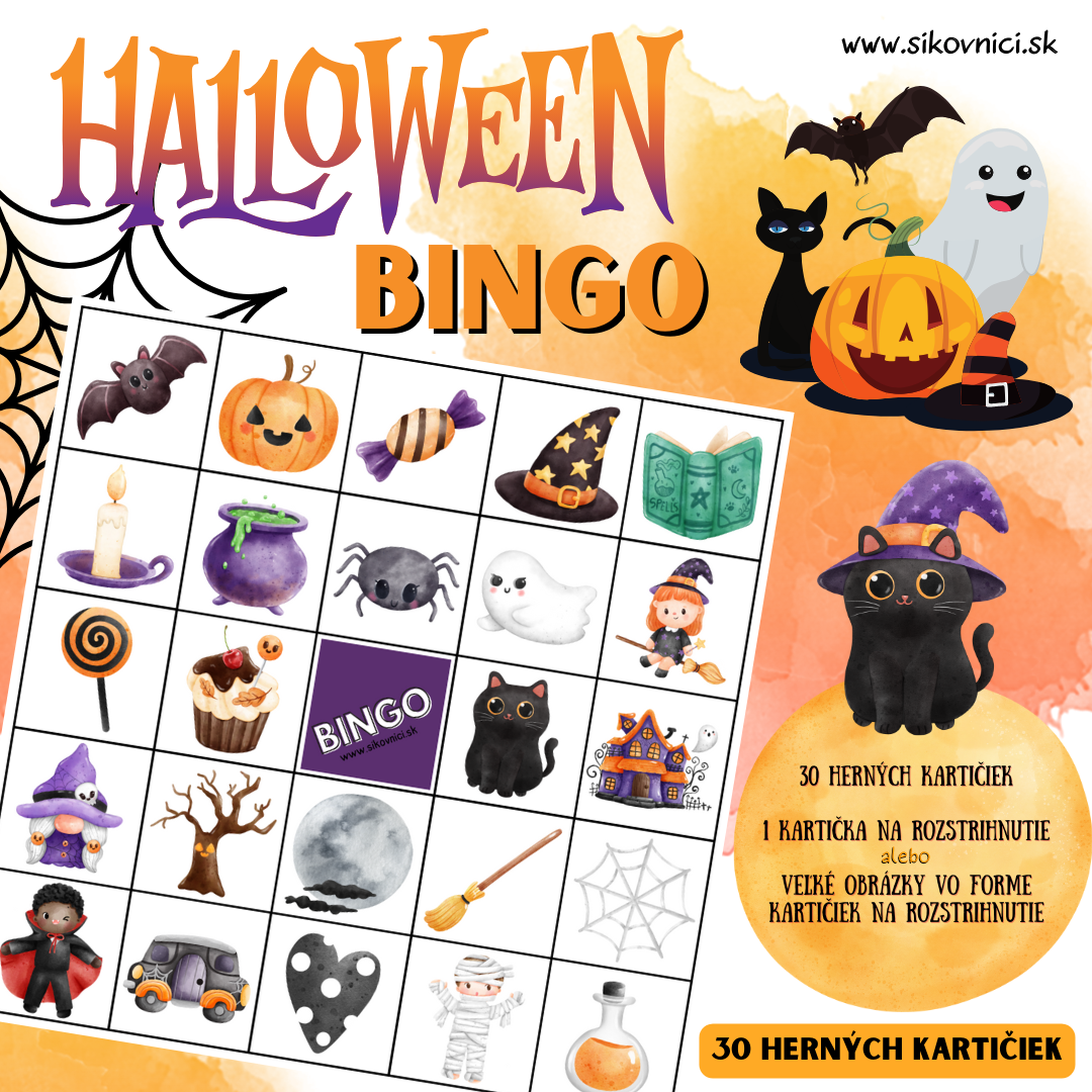 HALLOWEEN BINGO - Slovenský Jazyk | UčiteliaUčiteľom.sk