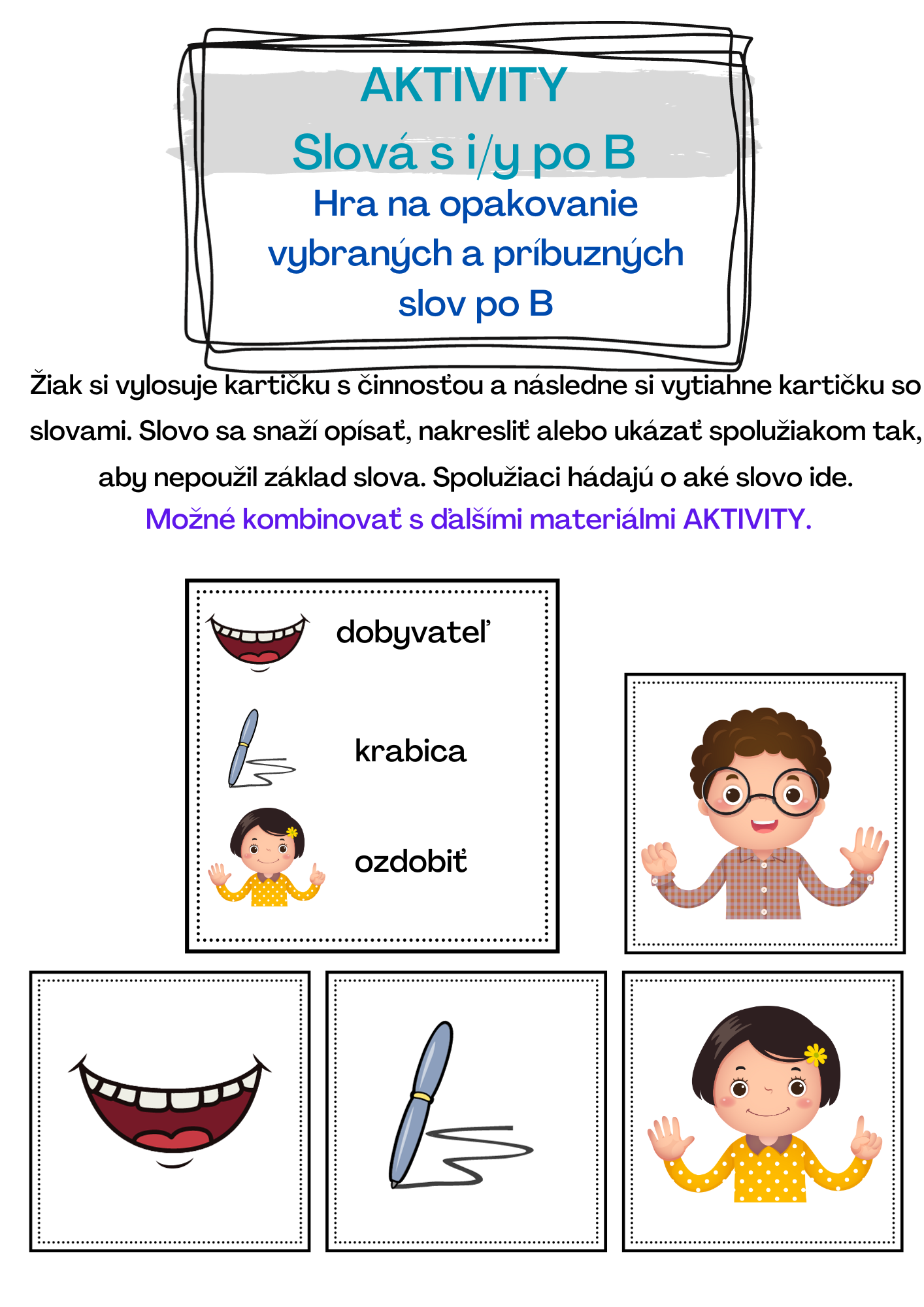 Vybrané slová po B - aktivity - Slovenský Jazyk | UčiteliaUčiteľom.sk