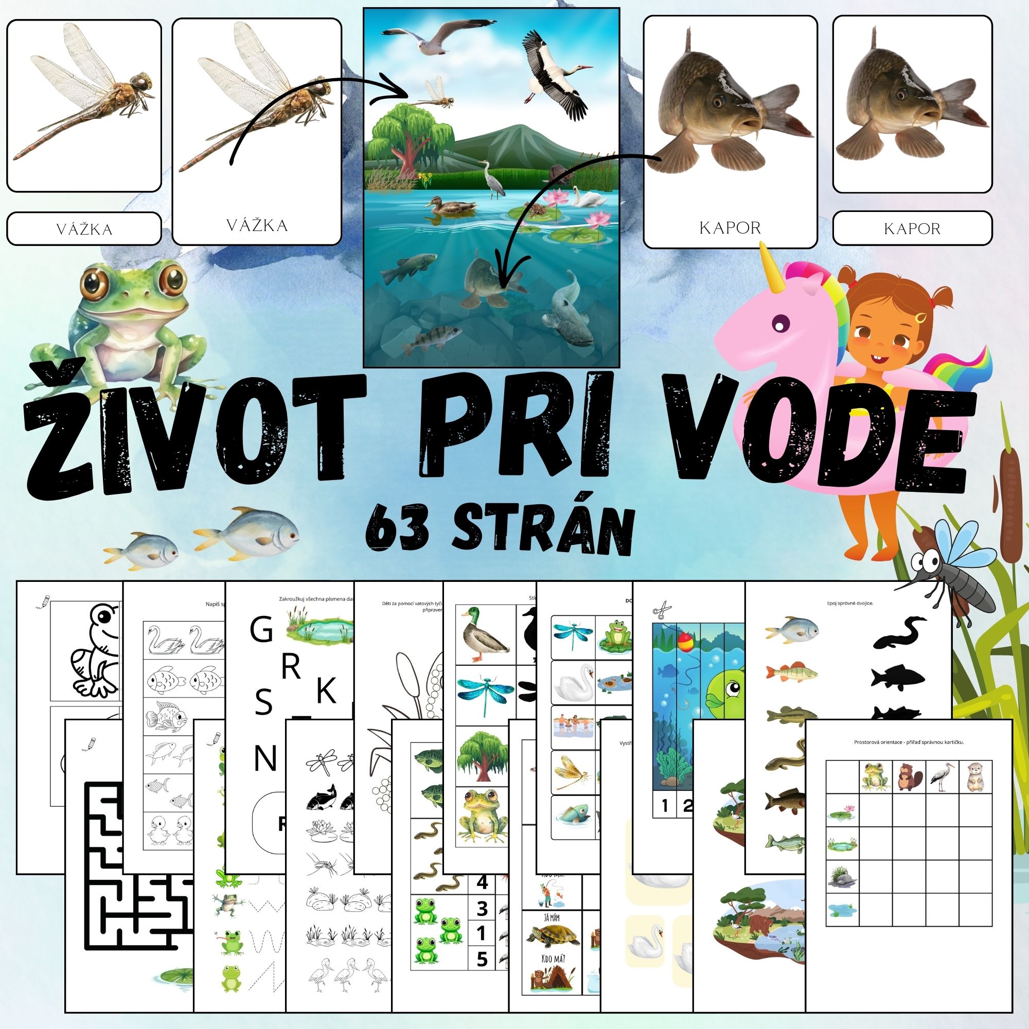 Život pri vode, pri jazere, pri rybníku - súbor činností - Prírodoveda ...
