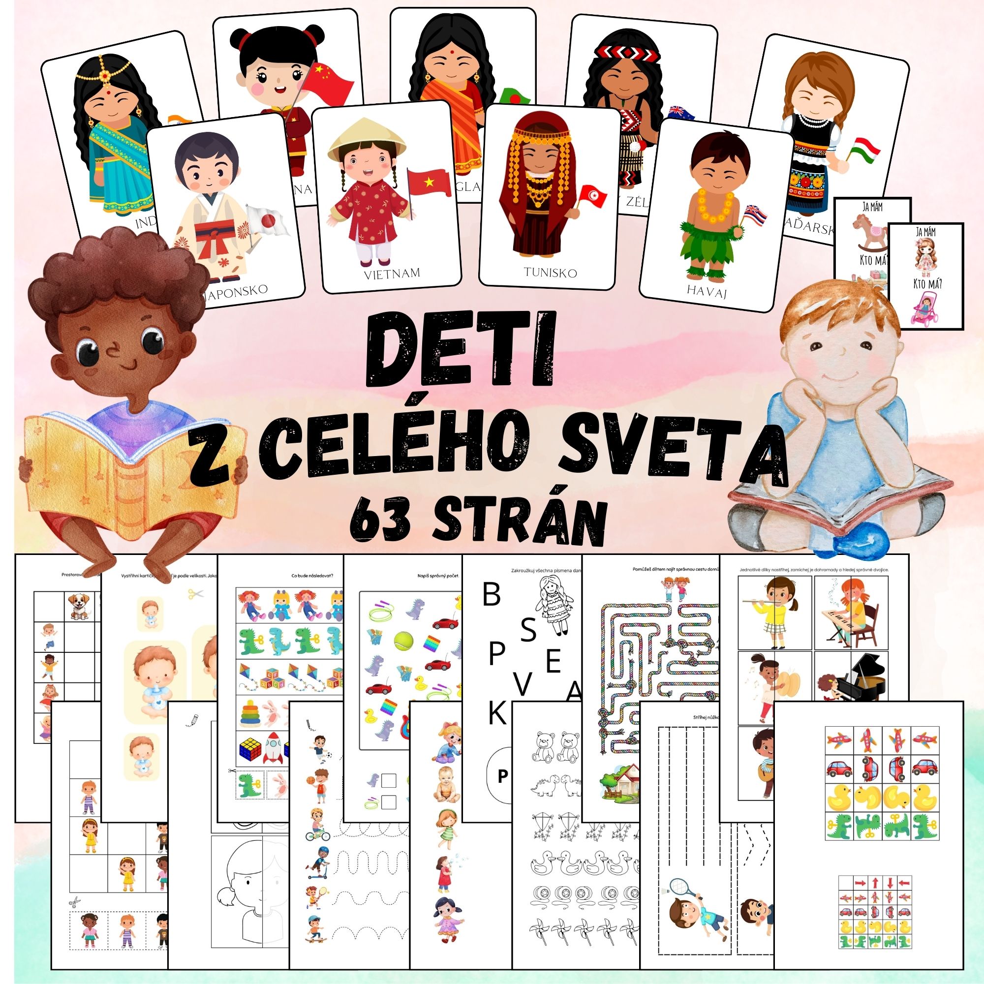 Deti z celého sveta, deň detí - Súbor aktivít, demonštračné obrázky ...