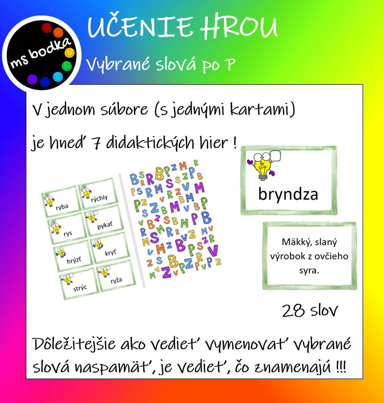 VYBRANÉ SLOVÁ po R - didaktické aktivity - Slovenský Jazyk ...