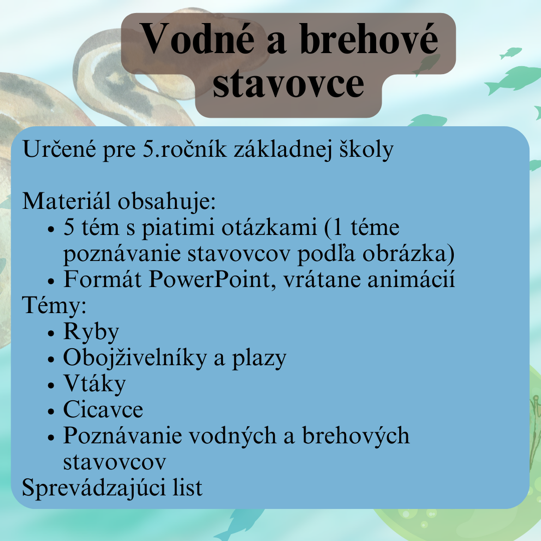 RISKUJ! - Vodné a brehové stavovce - Biológia | UčiteliaUčiteľom.sk