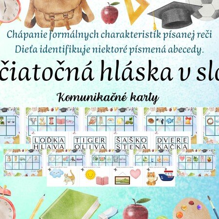 Začiatočná hláska v slove (Komunikačné karty) - Slovenský jazyk ...