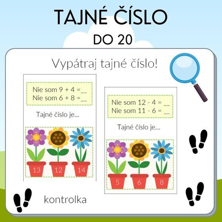 Tajné číslo do 20 - Matematika | UčiteliaUčiteľom.sk