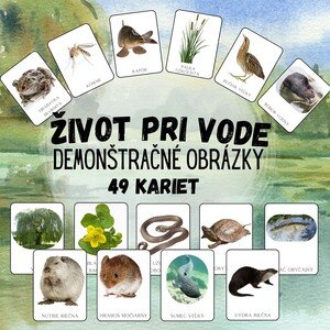 Život pri vode, zvieratá, rastliny, ryby - demonštračné karty ...