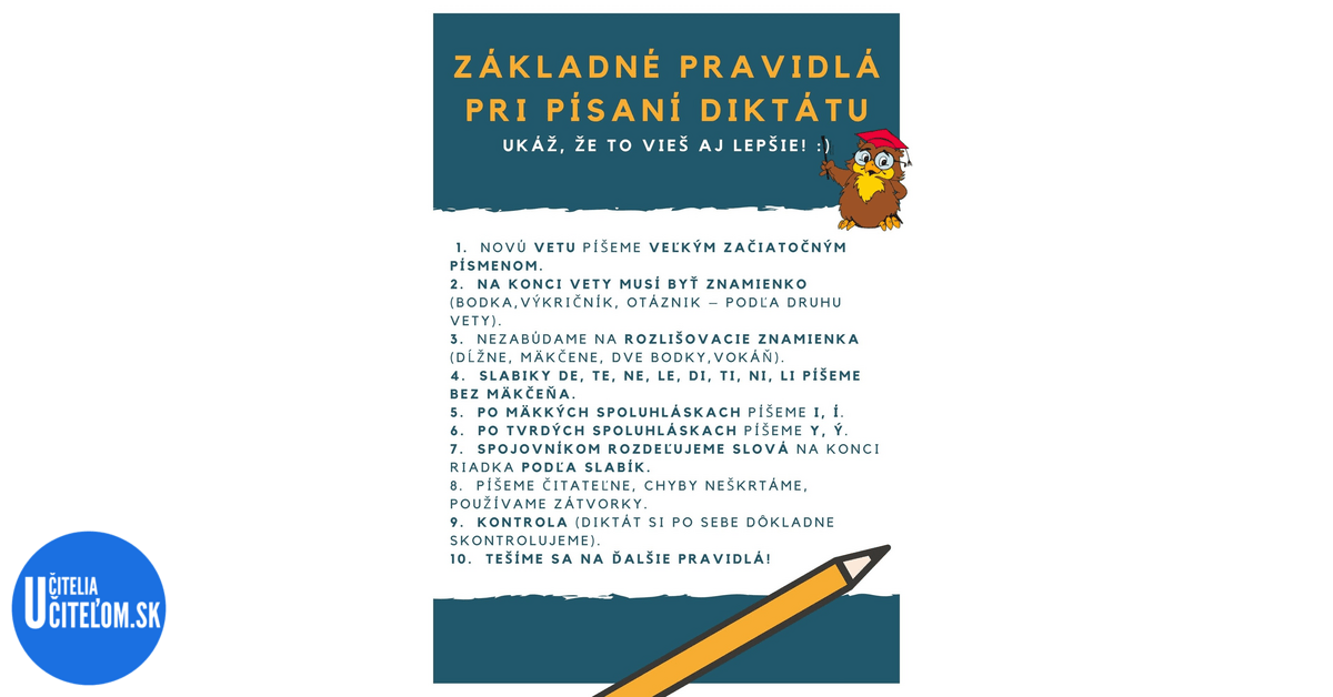 Pravidlá písania diktátov - 2. ročník ZŠ - Slovenský jazyk - gramatika ...