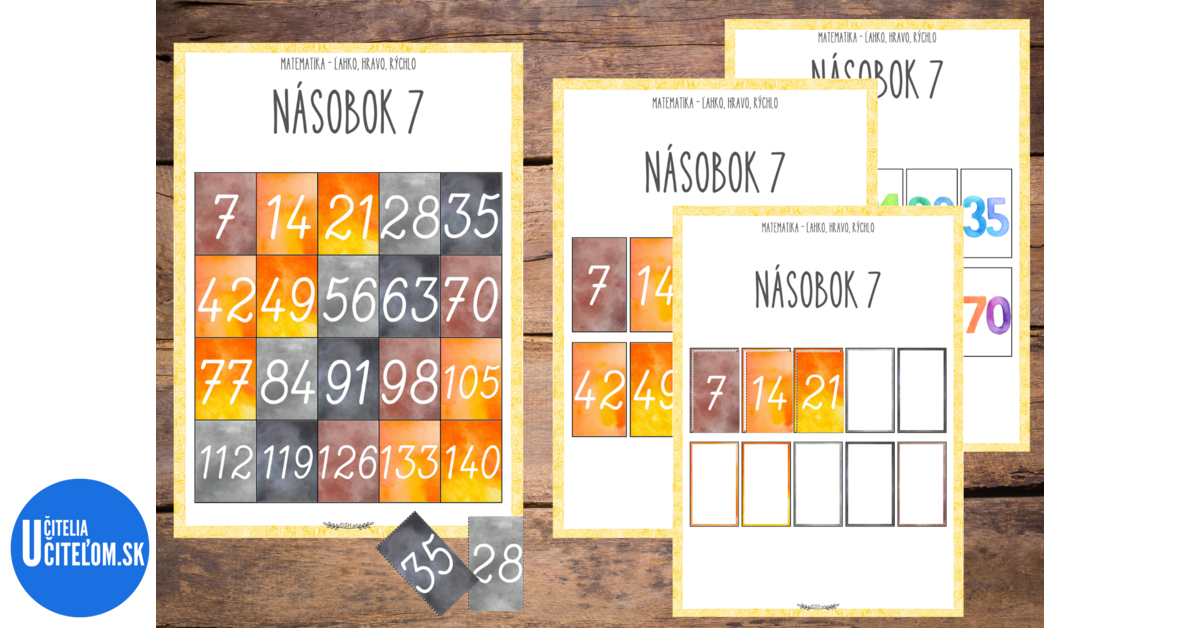násobilka - násobok 7 - Matematika | UčiteliaUčiteľom.sk