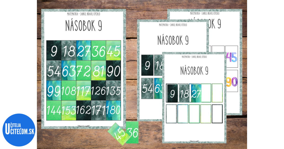 násobilka - násobok 9 - Matematika | UčiteliaUčiteľom.sk