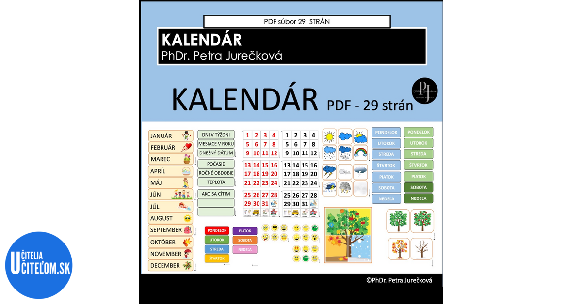 KALENDÁR - PDF súbor 29 STRÁN - Slovenský Jazyk | UčiteliaUčiteľom.sk