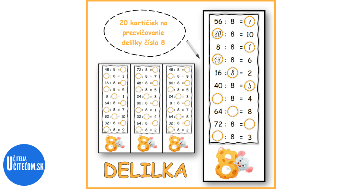 DELILKA čísla 8 - Matematika | UčiteliaUčiteľom.sk