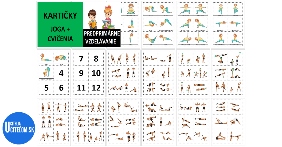 KARTIČKY - joga, cvičenia (obrázky) - Telesná výchova | UčiteliaUčiteľom.sk