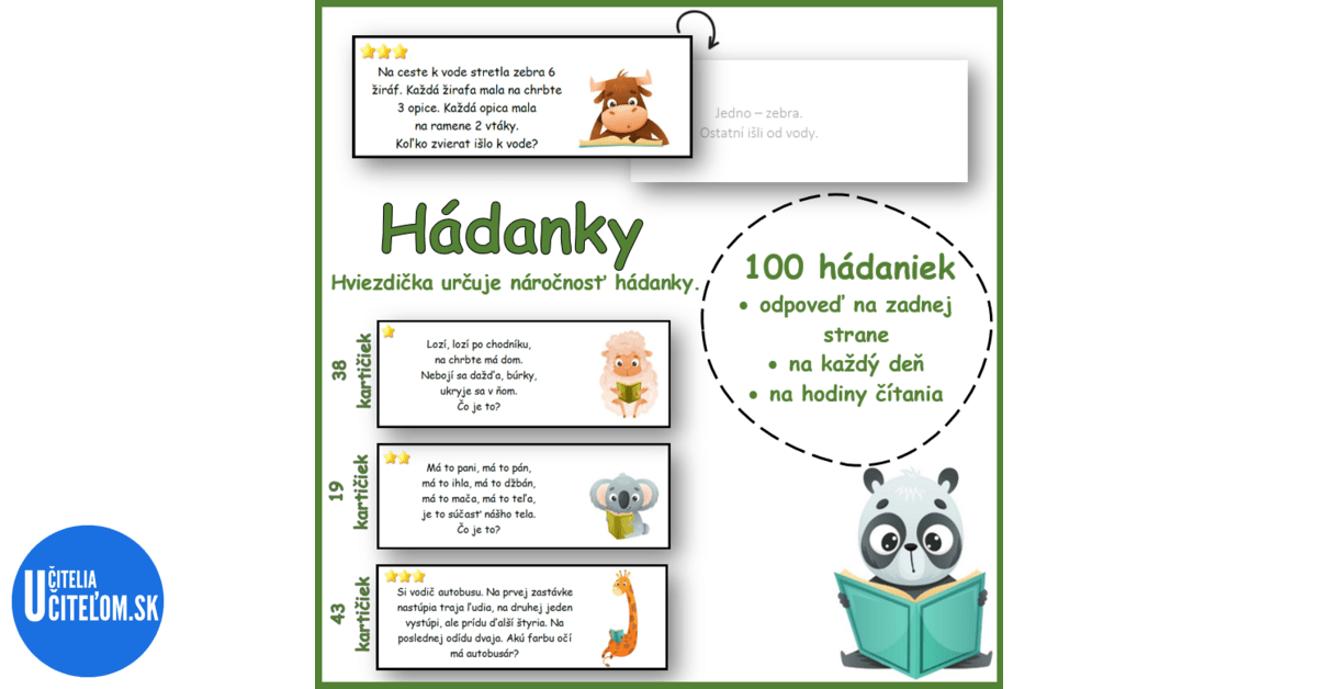 Hádanky - Slovenský jazyk - gramatika | UčiteliaUčiteľom.sk