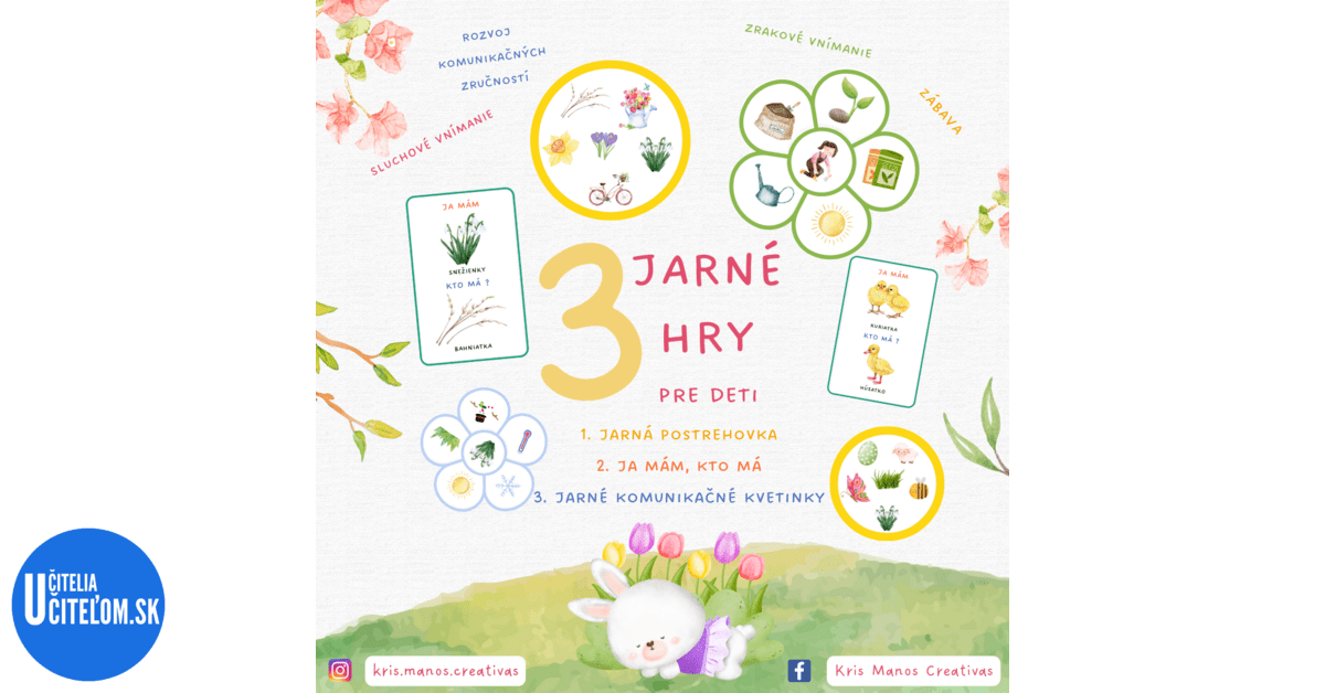 Tri jarné hry - ja mám kto má, postrehovka, komunikačné kvetinky ...