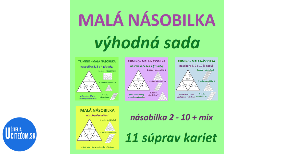 MALÁ NÁSOBILKA - násobilka 2-10 + mix - násobenie a delenie - výhodná ...