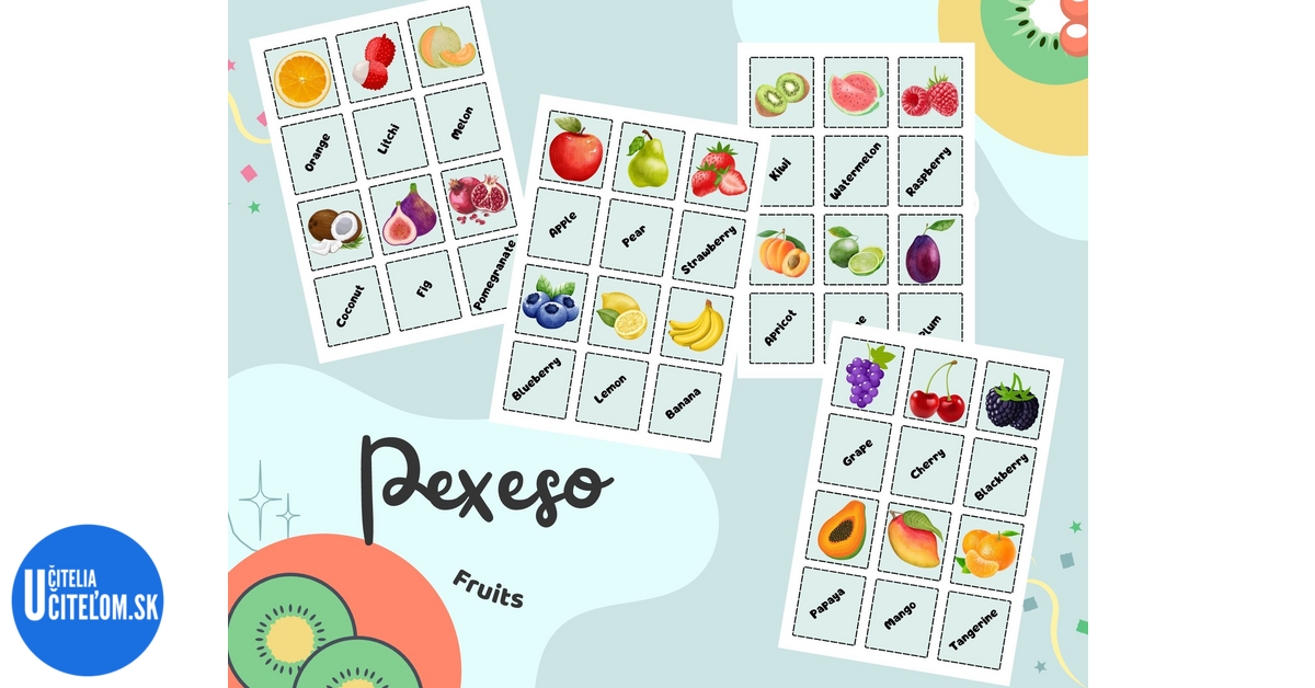 Pexeso - Fruits - Anglický jazyk | UčiteliaUčiteľom.sk