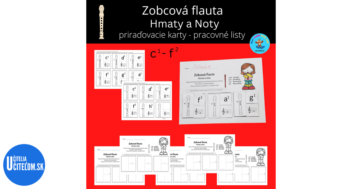 Zobcová flauta - hmaty a noty- priraďovacie karty - pracovné listy ...