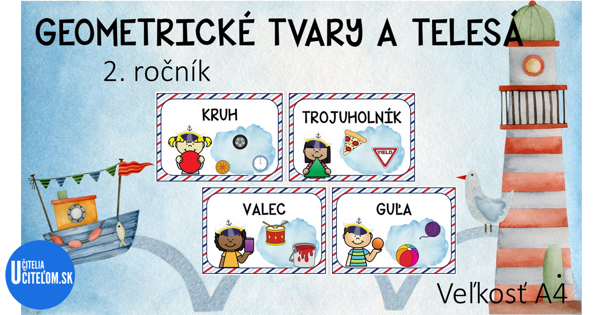 Geometrické tvary a telesá pre 2. ročník - Geometria | UčiteliaUčiteľom.sk