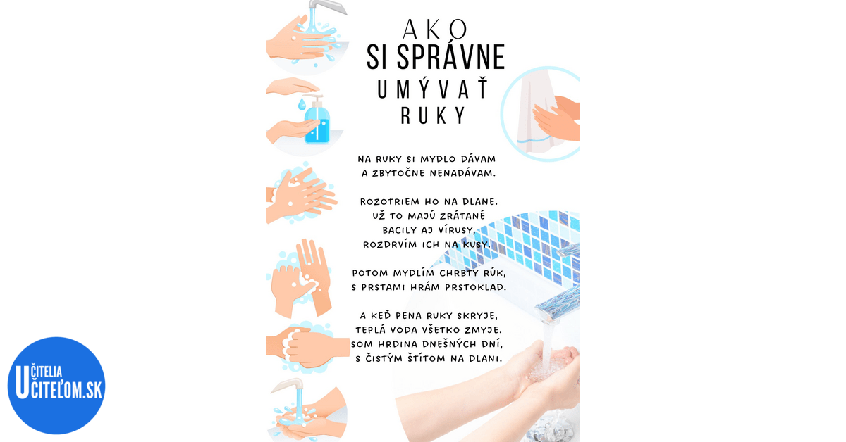 Postup AKO si správne UMÝVAŤ RUKY - Prvouka | UčiteliaUčiteľom.sk