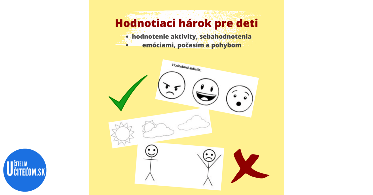 Hodnotiaci hárok pre deti - Slovenský Jazyk | UčiteliaUčiteľom.sk