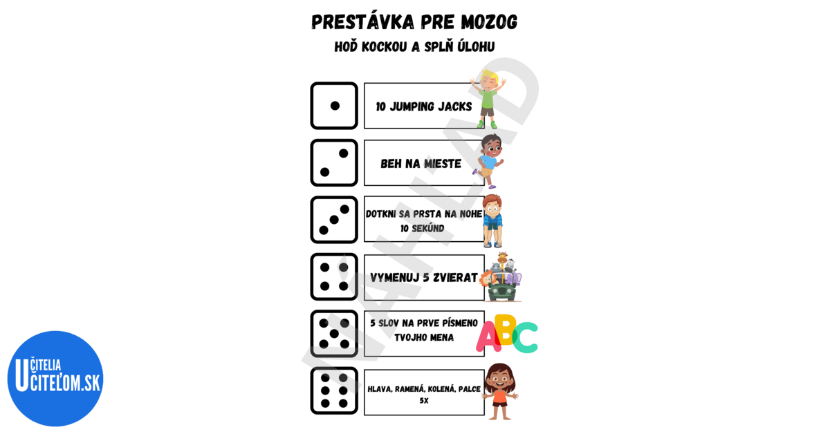 PRESTÁVKA PRE MOZOG - Nepriradené k predmetu | UčiteliaUčiteľom.sk