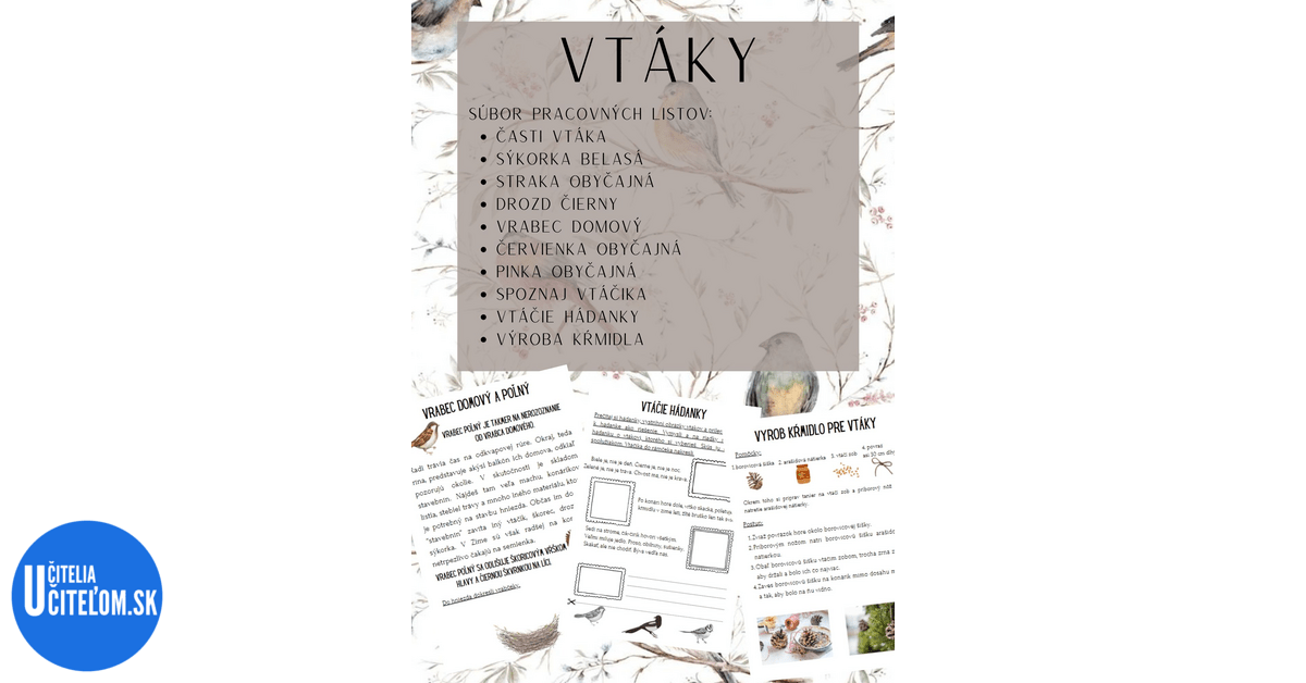 Vtáky - spevavce - Slovenský jazyk - čítanie | UčiteliaUčiteľom.sk