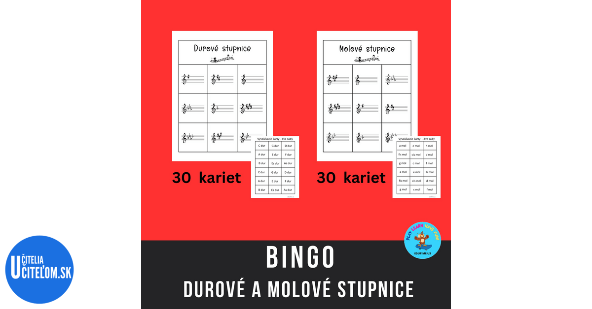 Durové a molové stupnice - BINGO - Hudobná výchova | UčiteliaUčiteľom.sk