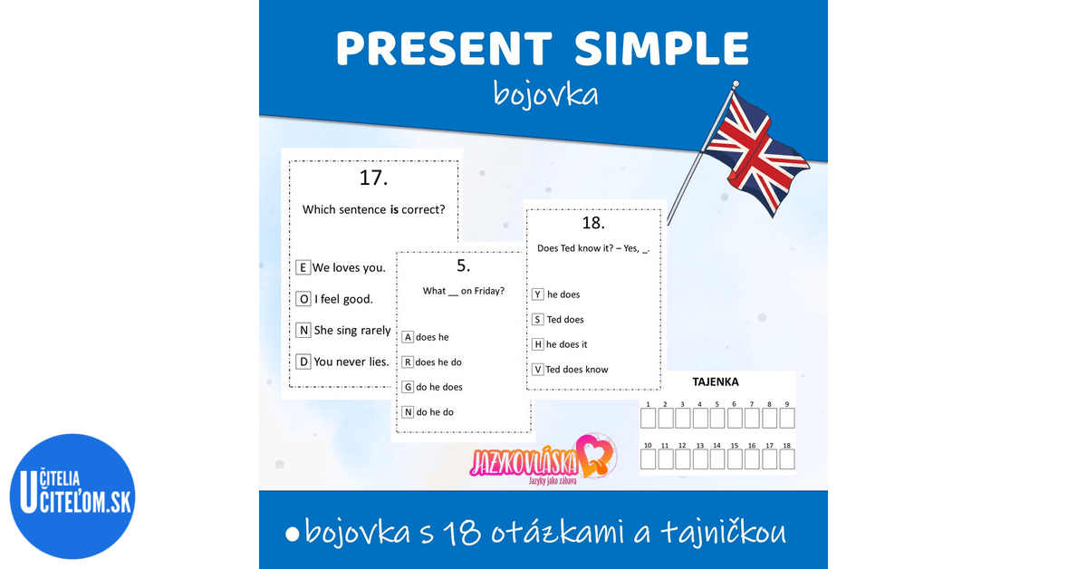Present simple bojovka - Anglický jazyk | UčiteliaUčiteľom.sk