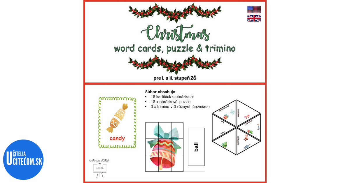 Christmas puzzle & trimino - Anglický jazyk | UčiteliaUčiteľom.sk