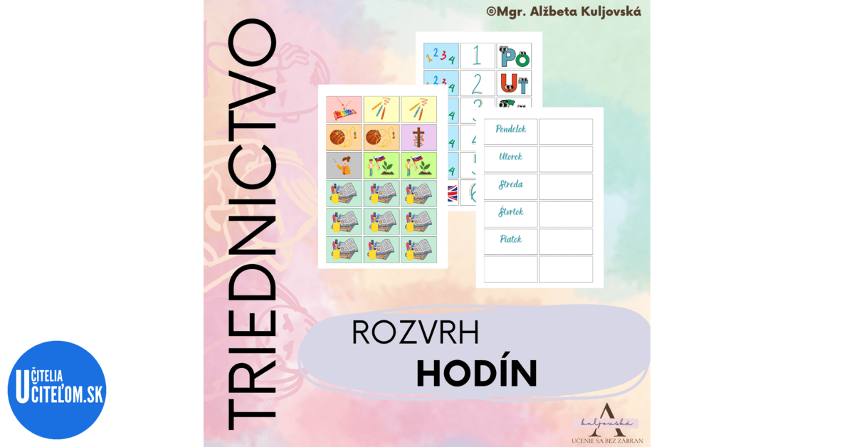 Obrázkový rozvrh hodín pre 1.ročník ZŠ - Prvouka | UčiteliaUčiteľom.sk