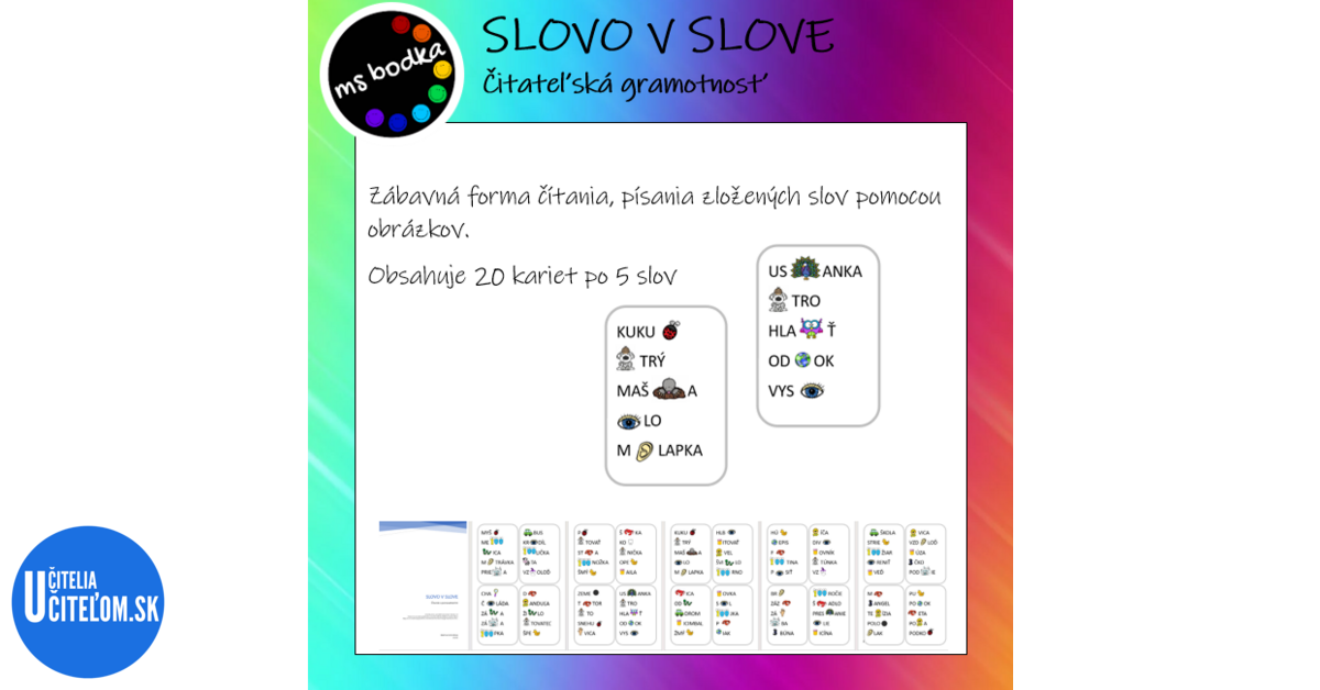 Slovo v slove - Slovenský Jazyk | UčiteliaUčiteľom.sk