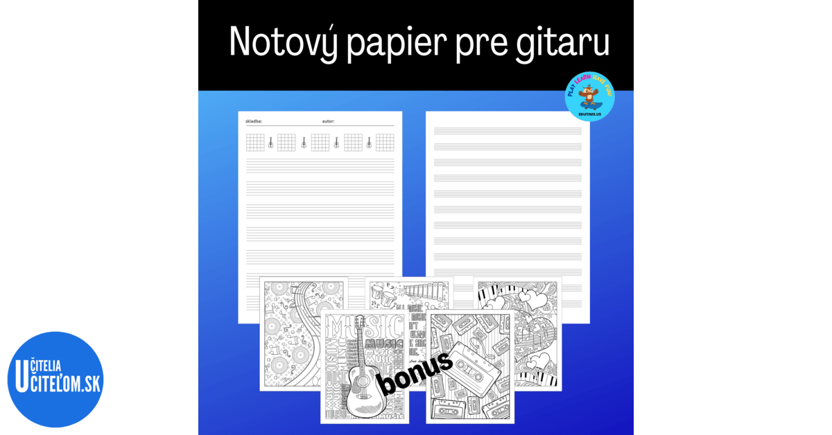 Notový papier - gitara - Hudobná výchova | UčiteliaUčiteľom.sk