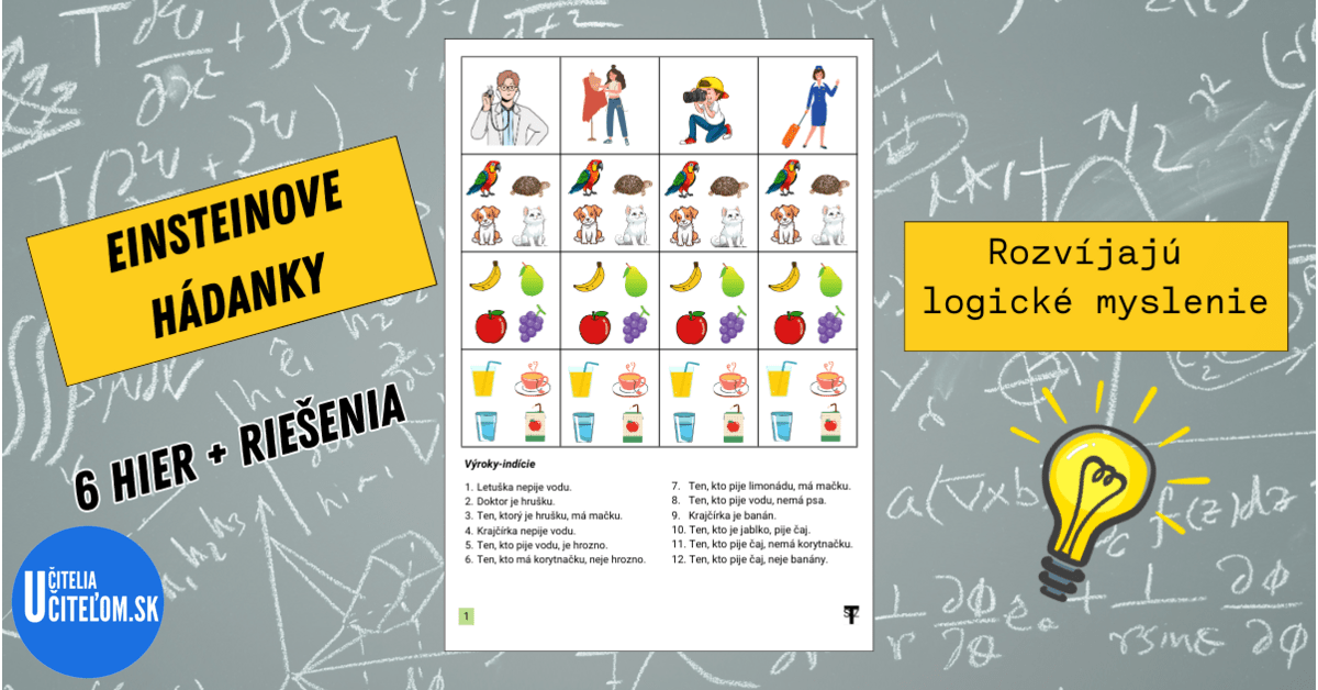 Einsteinove hádanky - Matematika | UčiteliaUčiteľom.sk