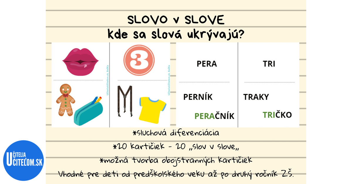 Slovo v slove - sluchová diferenciácia - Slovenský Jazyk ...
