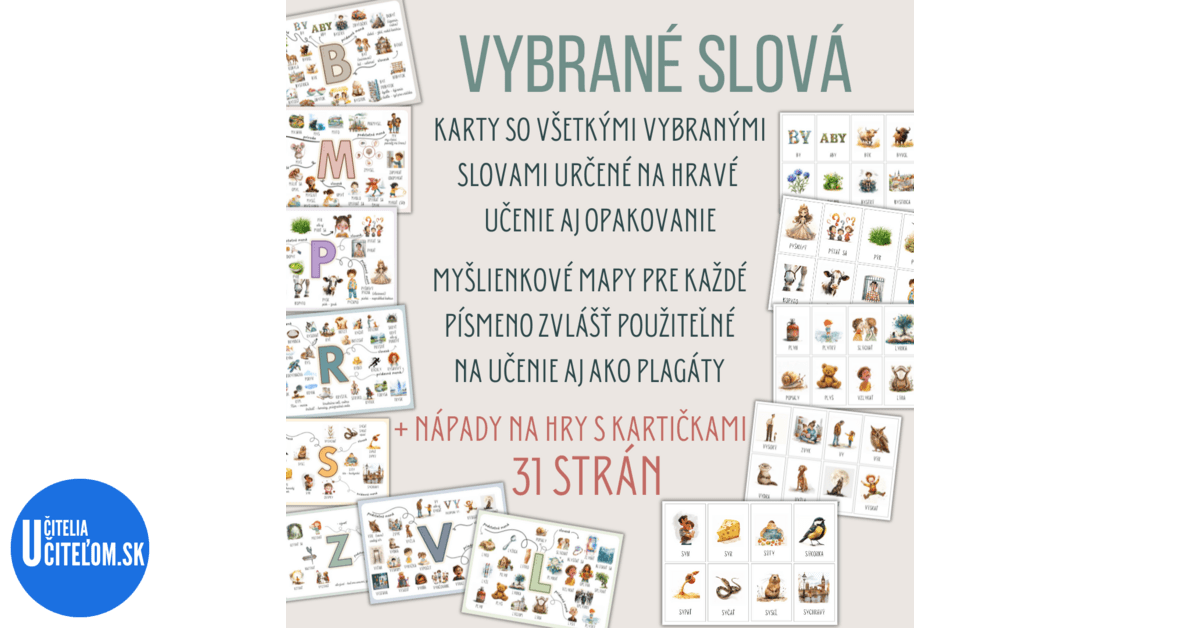 Vybrané slová hravo - kartičky aj myšlienkové mapy pre hravé učenie aj ...