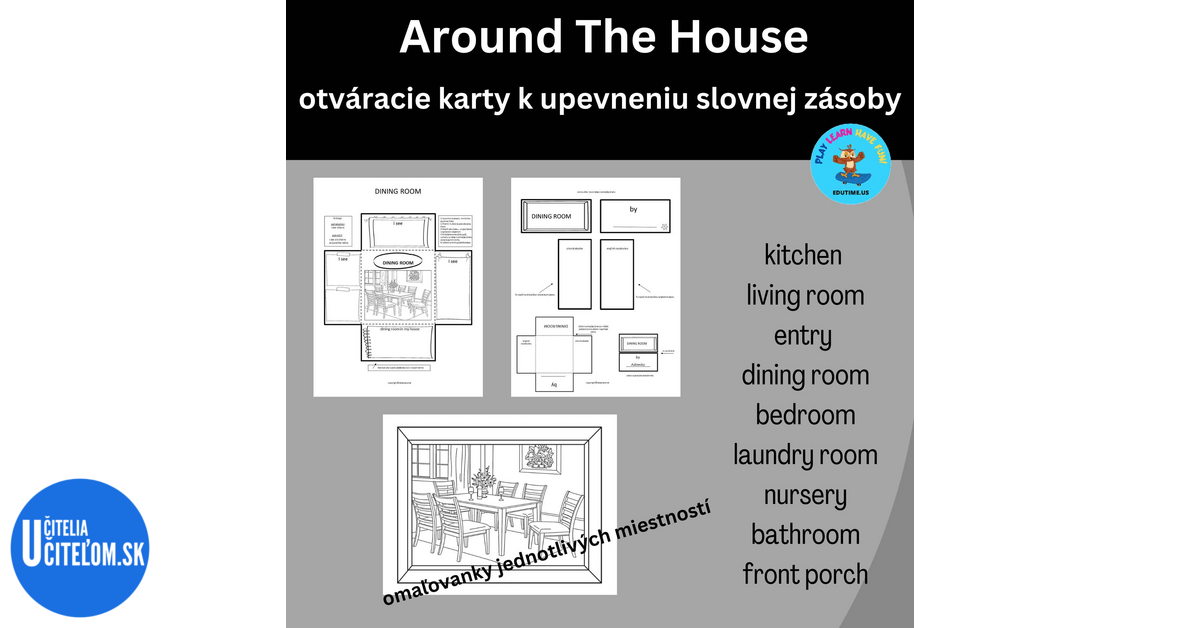 Around The House - otváracie karty - Anglický jazyk | UčiteliaUčiteľom.sk