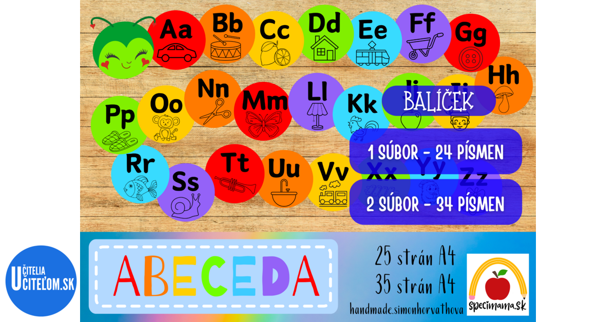 Abeceda so stonožkou, Abeceda, Výzdoba triedy - Slovenský Jazyk | UčiteliaUčiteľom.sk