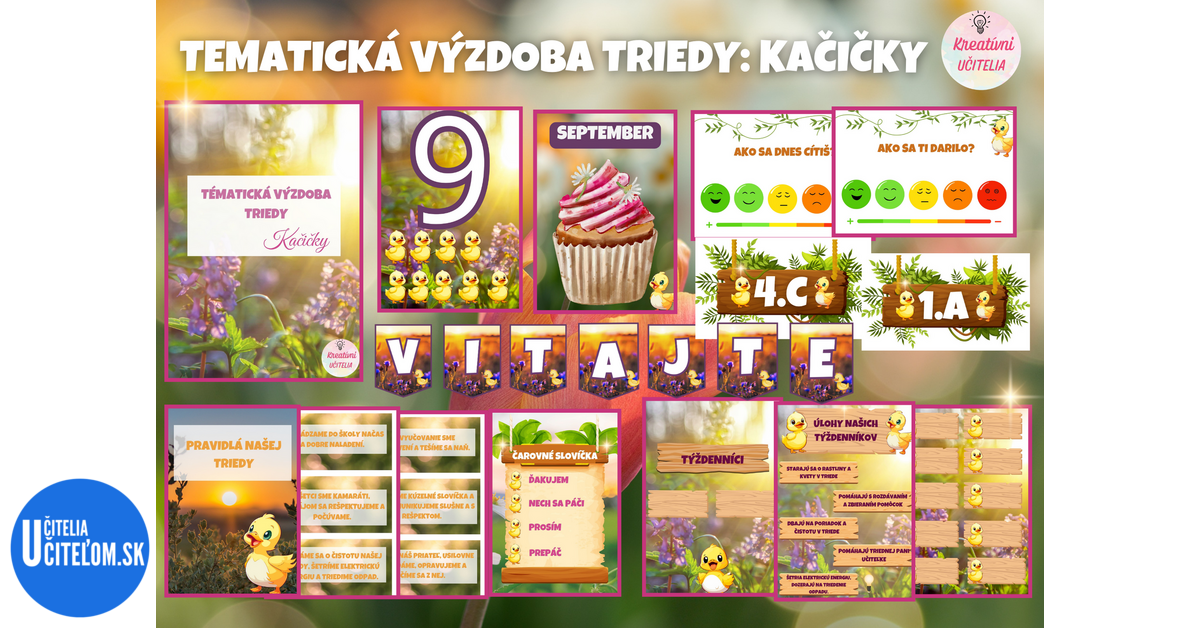 Tematická výzdoba triedy: KAČIČKY - Slovenský Jazyk | UčiteliaUčiteľom.sk
