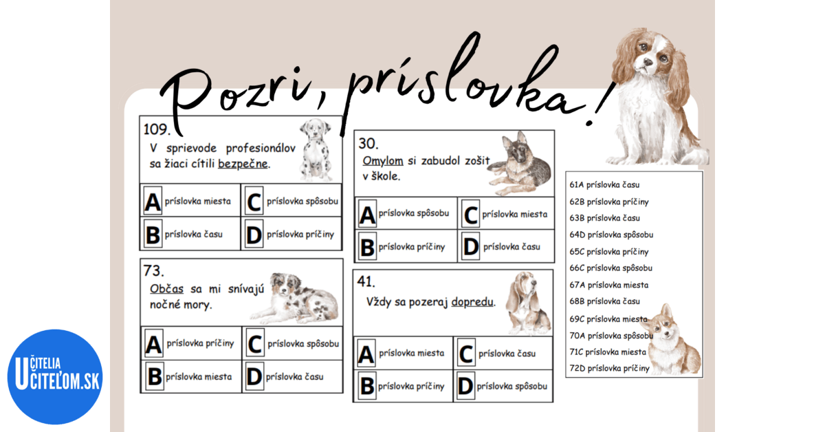 Pozri, príslovka! - Slovenský Jazyk | UčiteliaUčiteľom.sk