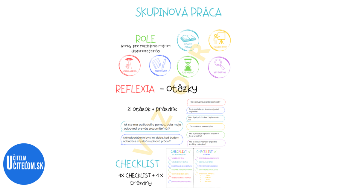 Skupinová práca, reflexia, checklist - Slovenský Jazyk ...