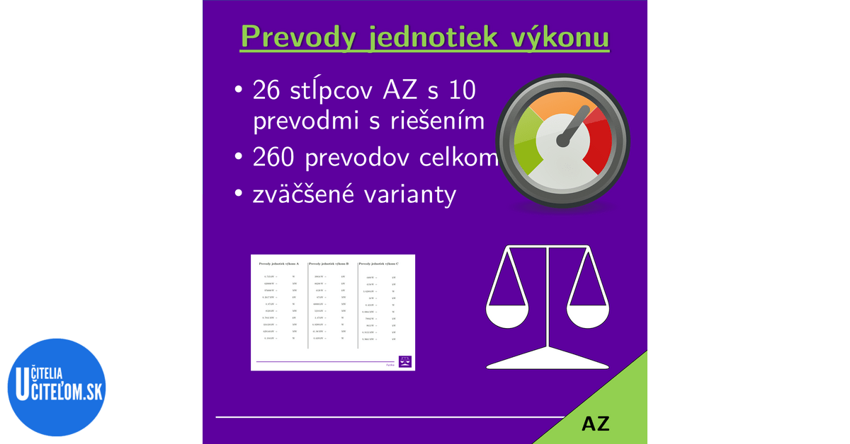 Prevody jednotiek výkonu | fyzika - Fyzika | UčiteliaUčiteľom.sk