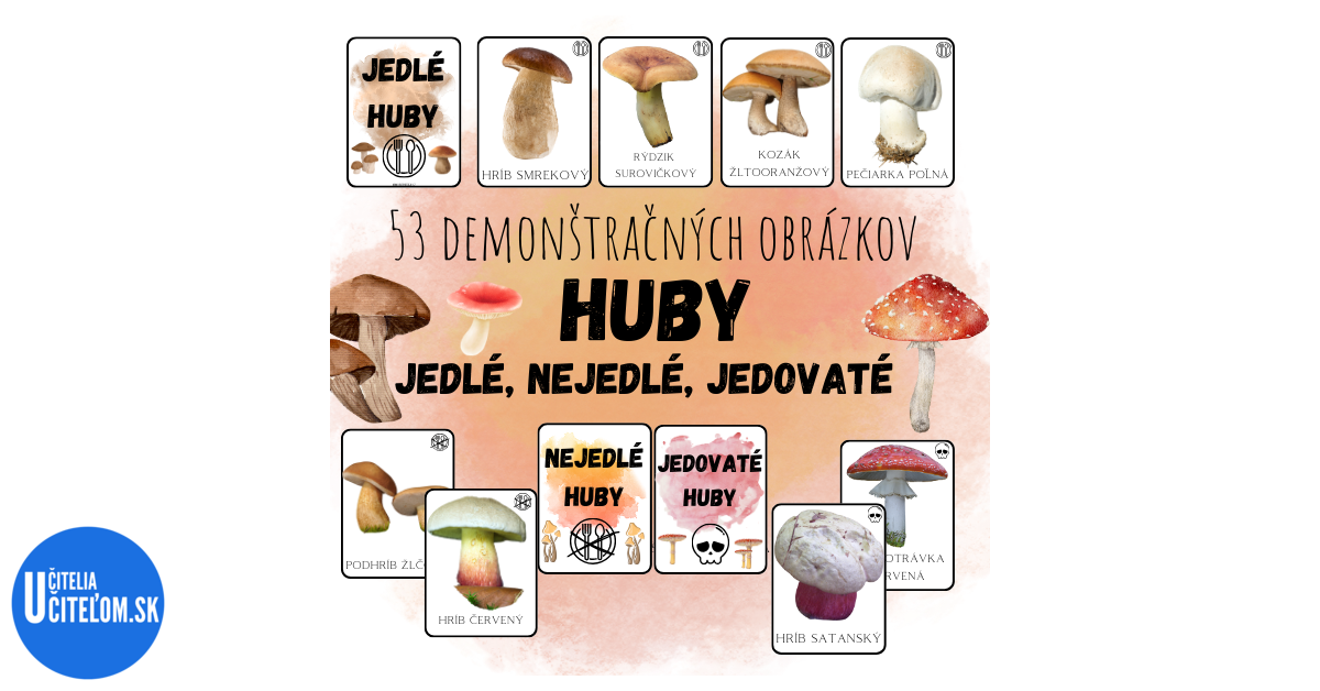 Demonštračné obrázky - huby - jedlé, nejedlé, jedovaté - Prírodoveda ...