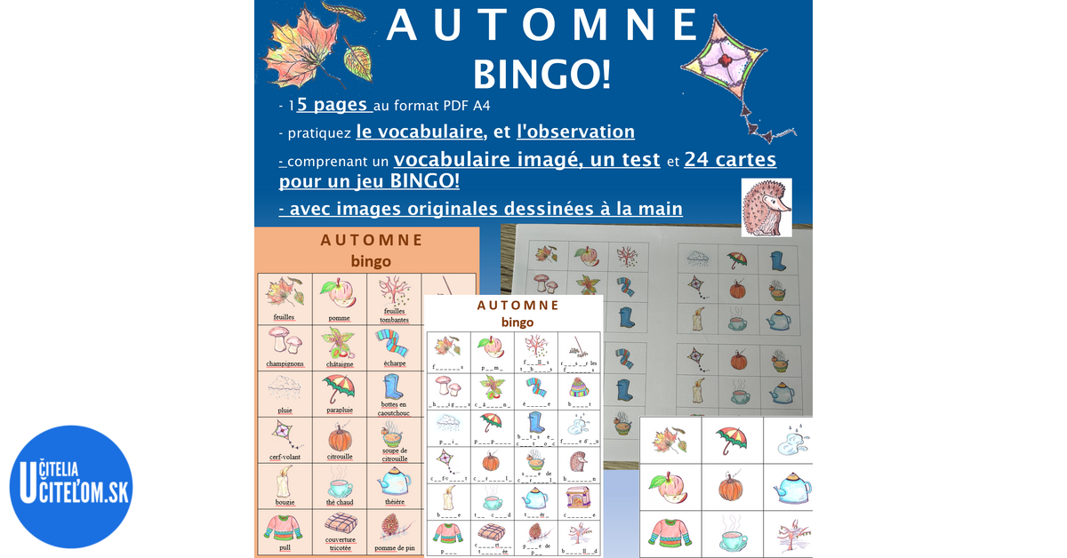 Automne - bingo! - Francúzsky jazyk | UčiteliaUčiteľom.sk