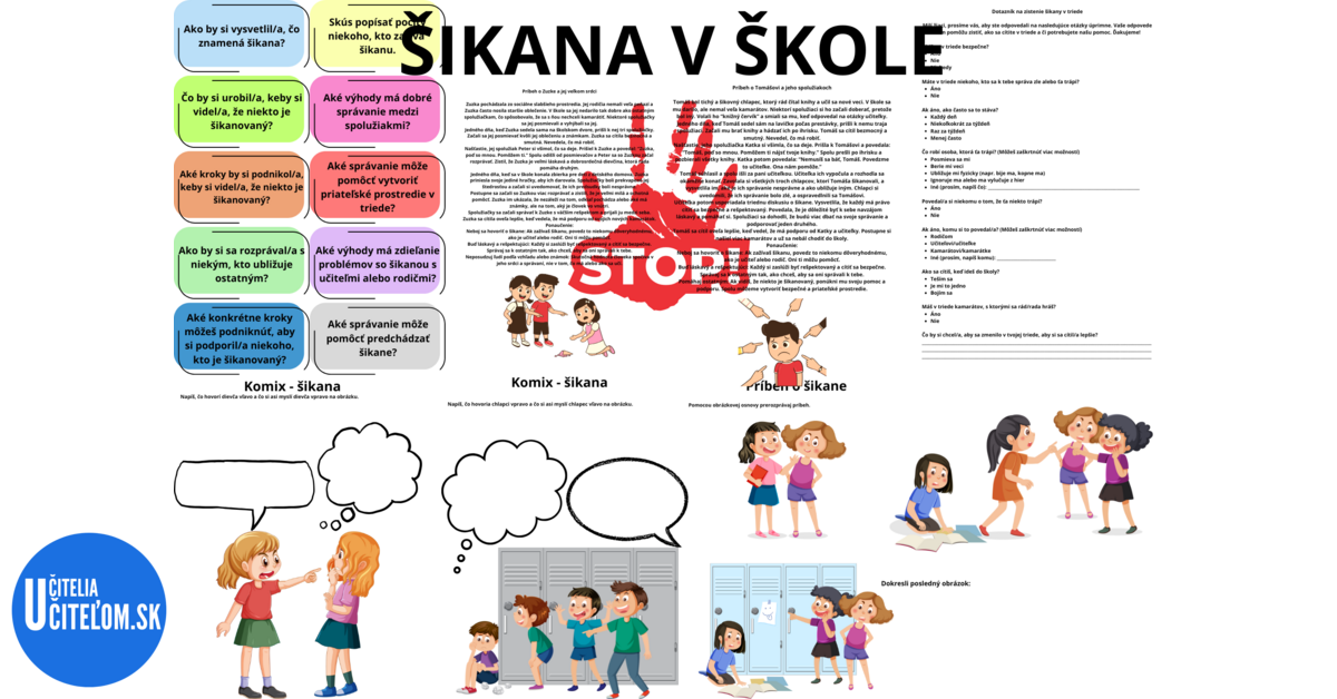 ŠIKANA V ŠKOLE - STOP - Triednická hodina | UčiteliaUčiteľom.sk