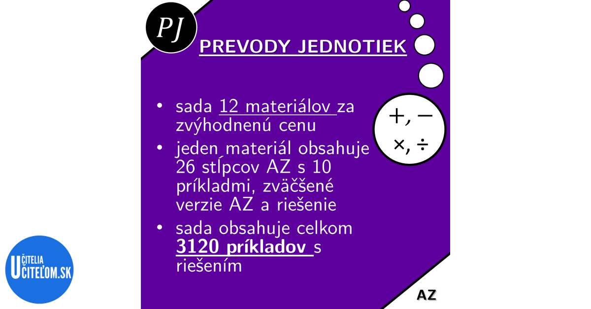 Prevody jednotiek | matematika, fyzika | zvýhodnená sada - Fyzika | UčiteliaUčiteľom.sk