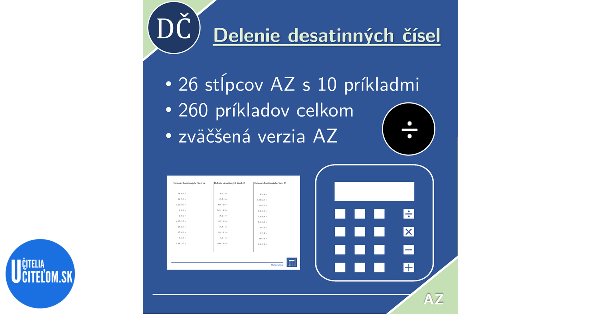 Delenie desatinných čísel | matematika | 26 stĺpcov - Matematika ...