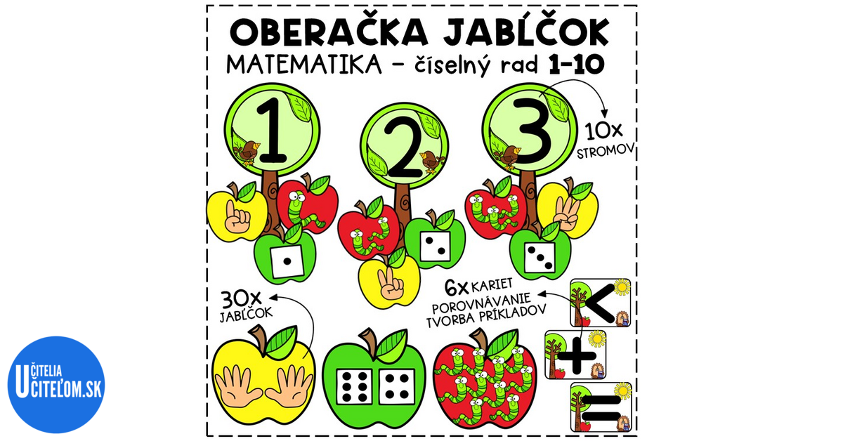OBERAČKA JABĽČOK - číselný rad 1 - 10 - Matematika | UčiteliaUčiteľom.sk