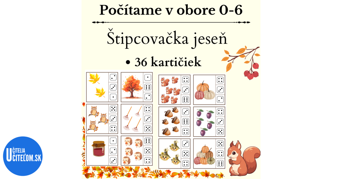 Jeseň - Počet v obore 0-6 - Matematika | UčiteliaUčiteľom.sk